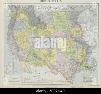 WESTERN USA States & territories Central Pacific Railroad section LETTS ...