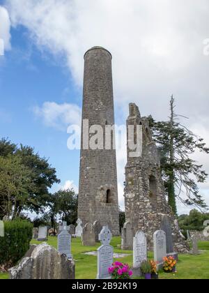 Donaghmore Round Tower and Medieval Church Stock Photo - Alamy