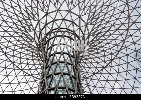 Double Curve Funnel Shaped Skylight. Architectural Glass Steel ...