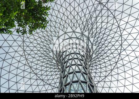 Double Curve Funnel Shaped Skylight. Architectural Glass Steel ...