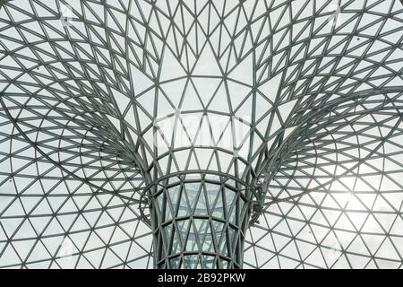 Double Curve Funnel Shaped Skylight. Architectural Glass Steel ...