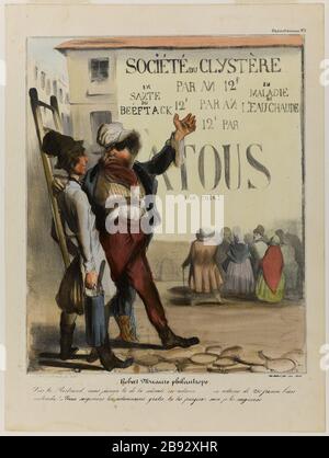 Honoré Daumier (1808-1879). "Robert Macaire shareholder". Colored and ...