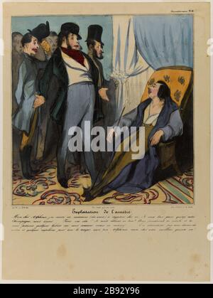 Honoré Daumier (1808-1879). "Exploitation of suicide". Colored and ...