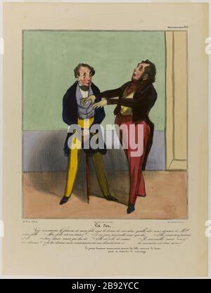 Honoré Daumier (1808-1879). "Dowry". Colored and erased lithography ...