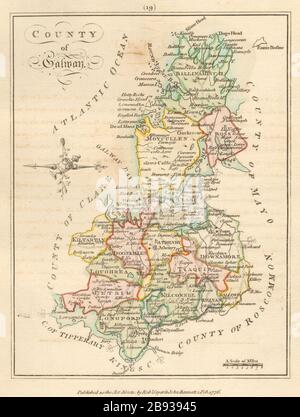 COUNTY GALWAY antique map. Connaught. Ireland. JOYCE 1905 old Stock ...