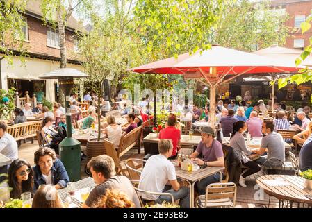 the garden gate pub in hampstead heath in london Stock Photo - Alamy