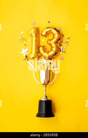 Number 13 (number thirteen) Anniversary celebration design with a ...