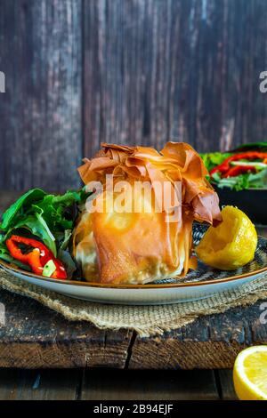 Coulibiac - Russian type of pirog filled with salmon stuffed with rice ...
