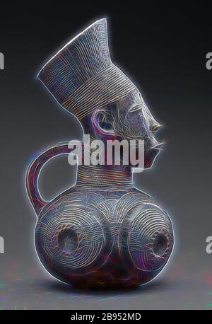 vessel, Mangbetu people, 20th century, ceramic, 11-3/16 in., African ...