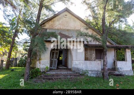 Abandoned government offices and colonial residences in the Manakara ...