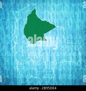 territory and flag of Beni region on map with administrative divisions ...