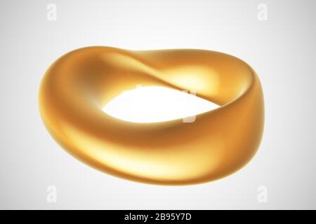 3D golden Moebius strip isolated on white background Stock Vector Image ...