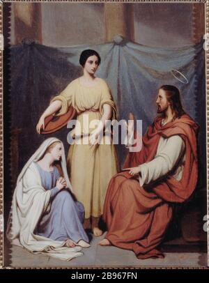 Henry Scheffer (1798-1862). Scene of the French Revolution: the royal ...