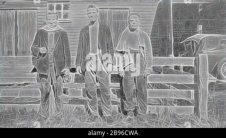 Negative - Dadswells Bridge, Victoria, 1930, Three shearers on a lunch ...
