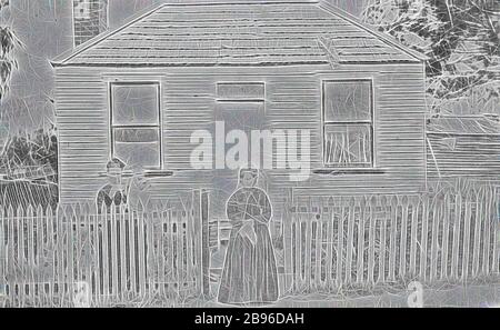 Negative - Ballarat, Victoria, circa 1860, Two women in front of a ...