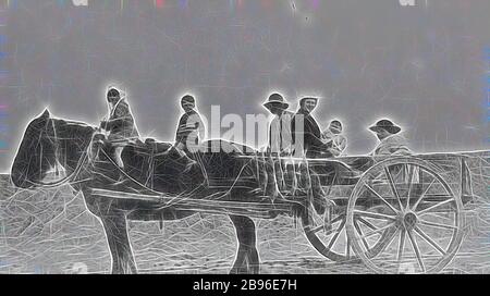 Negative - Piangil, Victoria, 1920, A family in a horse and cart. There ...