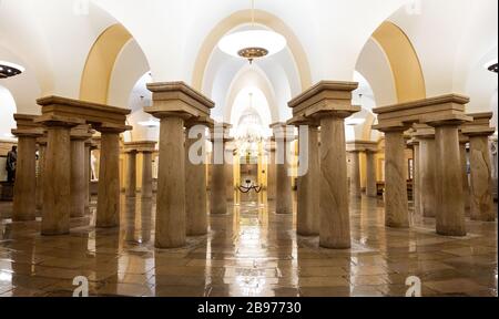 Scene from the Crypt normally crowded with tourists and now closed to ...