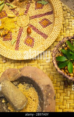 Native American Indian acorn grinding holes mortar stones in bedrock at ...