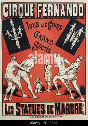 Charles Lévy. Cirque Fernando. Marble statues. Poster. Color ...