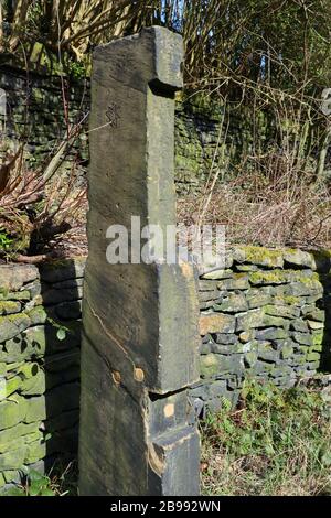 tenter posts marsden mill west yorkshire Stock Photo - Alamy
