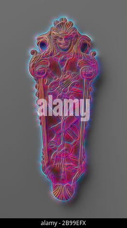 Rasp of palm wood decorated with coat of arms, Rasp of palm wood. On ...