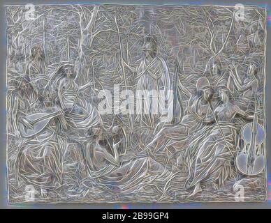 Minerva and the Muses, By Paulus Van Vianen 1570-1613. Silver relief ...