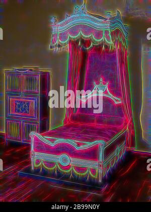 Fringes of light on a red metal surface. Red industrial background for ...