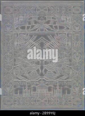 Napkin with destruction of troy. White linen damask napkin with the ...