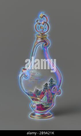 Flask Flacon Flacon with stopper, multicolored painted with figures in ...