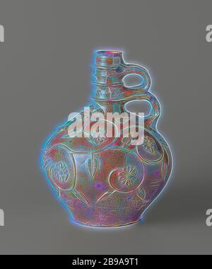 Jug (Bartmann jug) with floral scrolls, bird and stars, anonymous, c ...