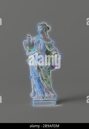 Prudentia (Caution), Figure of painted porcelain. On a square gold ...