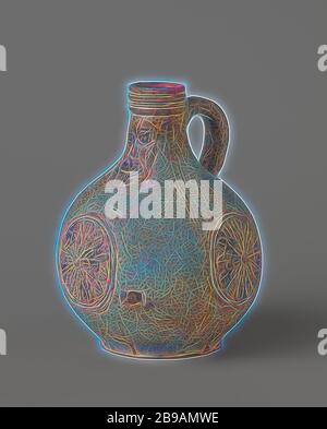 Jug (Bartmann jug) with a flower in a roundel, anonymous, c. 1630 - c. 1680 Jug (beard fancier ...