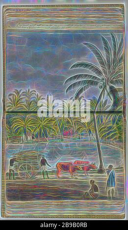 Ceylon's face with an ox cart, a squat singalees and a black bailiff ...