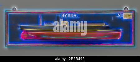 Half Model of a Gunboat, Polychrome half model (starboard) and block ...