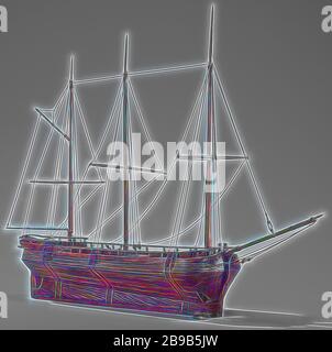 Model of a Ship's Bow in frames. Technical model of a fore ship over ...