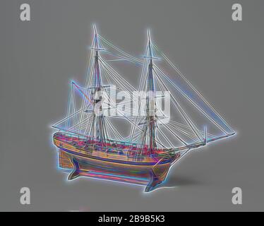 Model of a 12-Gun Brig, Testified block model. Twelve pieces and ...