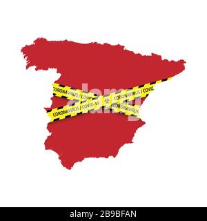 Concept Coronavirus. spain map. Vector Corona virus outbreak with Spain ...