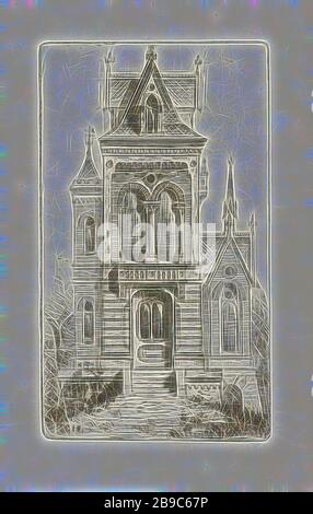 Gothic facade with turret, Cornelis Johan Laarman, 1854 - 1889 print ...