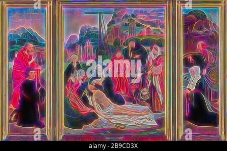 Triptych with the Lamentation, Triptych with the Lamentation. On the center panel the ...