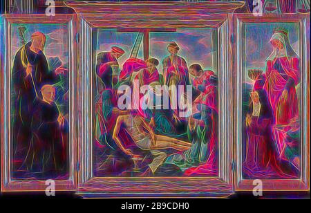 Triptych with the Lamentation, Triptych with the Lamentation. On the center panel the ...
