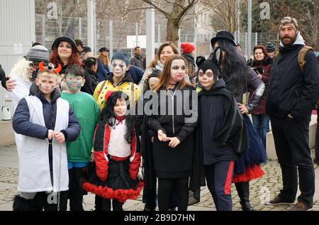 Mask witch hag or crone sungglass gypsy carnival Masopust celebration ...