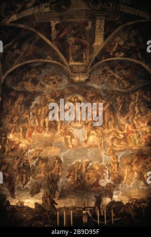The Last Judgement, mural painting by Michelangelo in the Sistine ...