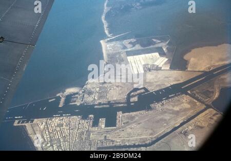 A birds eye view of the Suez Canal , Suez Canal Egypt, Aerial views ...
