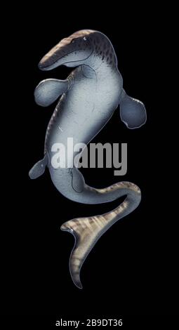 Aquatic prehistoric reptile - Mosasaurus. Aquatic dinosaur Stock Photo ...