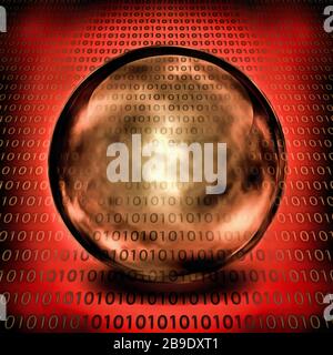 Binary code sphere. Digital painting Stock Photo - Alamy