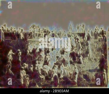 Crowd of people on hillside; about 1860 - 1880; Tinted Albumen silver ...