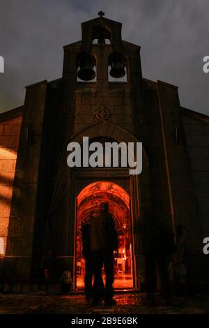 Bosnia Orthodox priests says night prayer prior to morning activity on ...