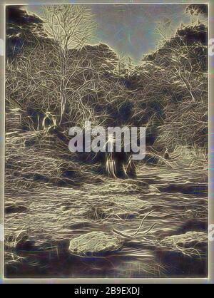 Couple and child by stream, Arthur Brown (British, active 1850s ...