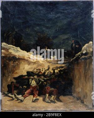 Auguste Lançon (1836-1885). "Zouaves who died in a trench, scene of the ...