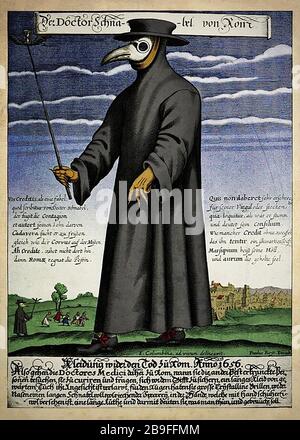 Plague Doctor, Doctor Schnabel of Rome, 1656, doctor with a beak mask ...